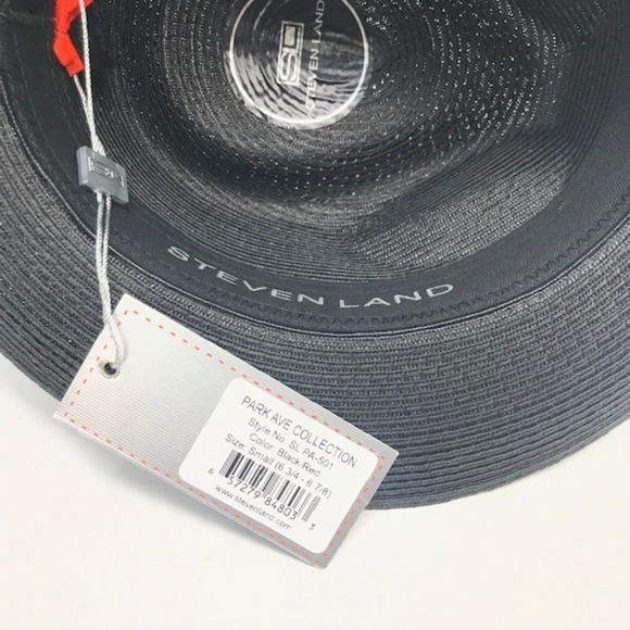 Steven Land | Accessories | Mens Steven Land Black Red Fedora Hat Size ...